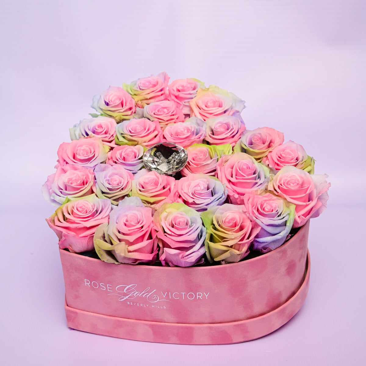 Forever Roses in Heart Box– Rose Gold Victory