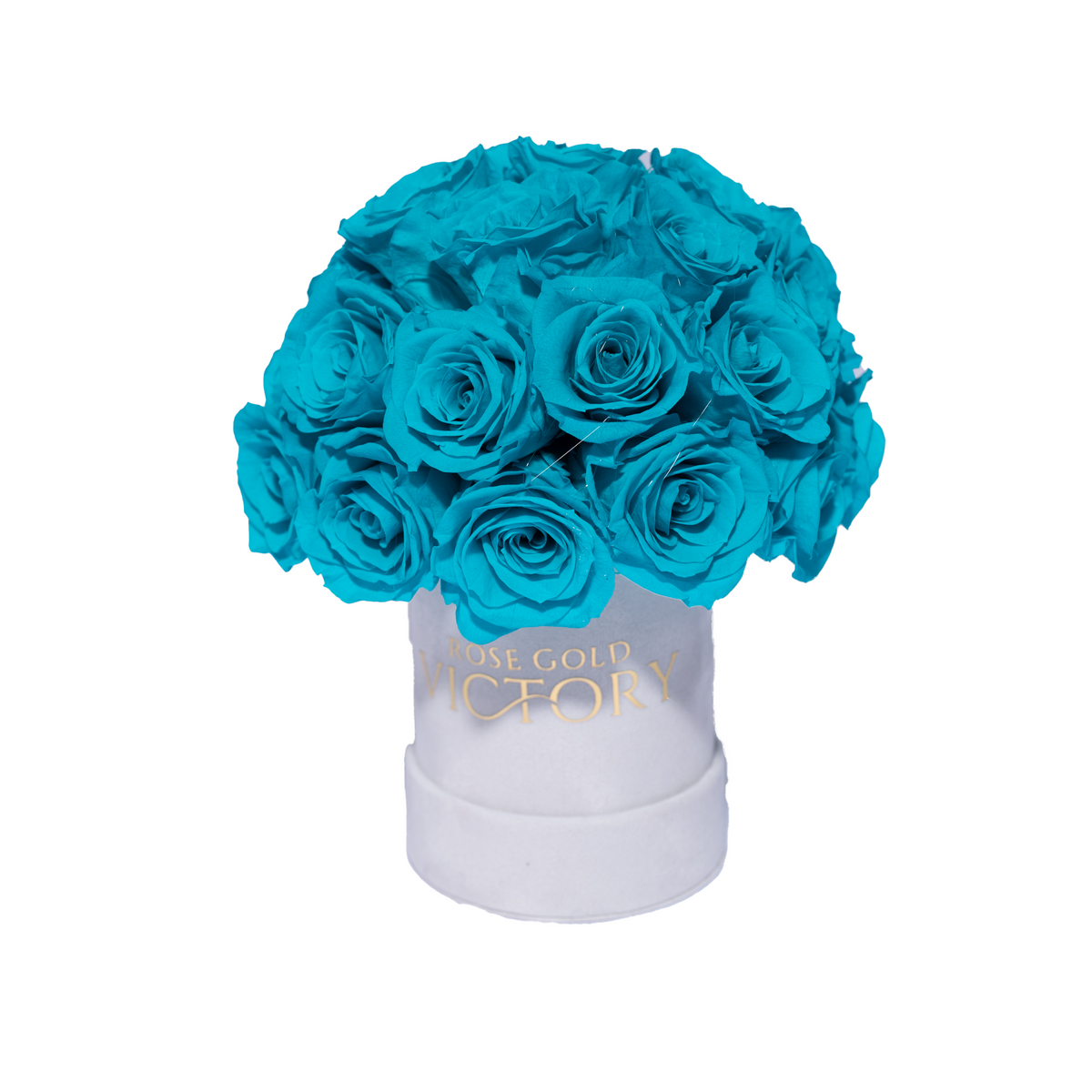 Tiffany Blue - Mini Bouquet of Rose in White Box– Rose Gold Victory